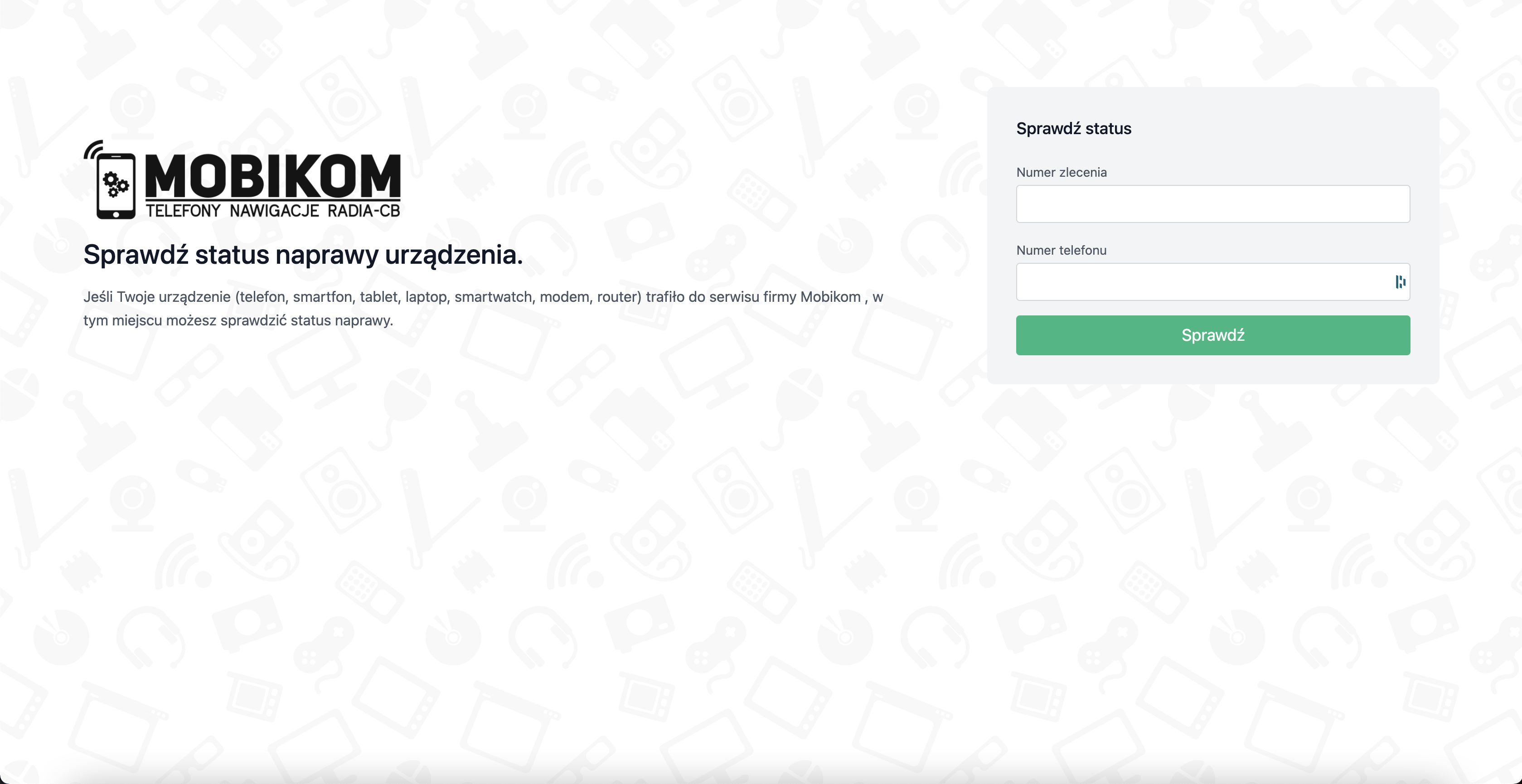 Mobikom24 - Sprawdź status naprawy urządzenia | Serwis GSM